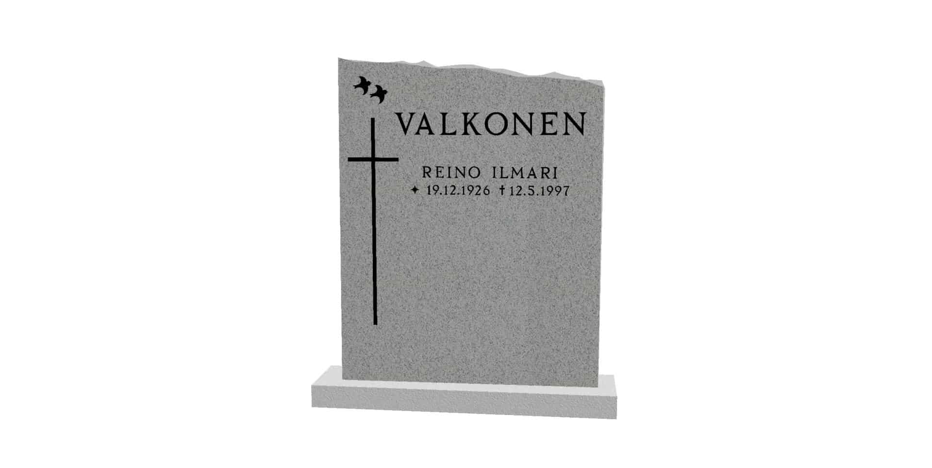 Headstone Valkonen | -Mäntsälä Red Granite -Height 70 cm, Width 55 cm ...